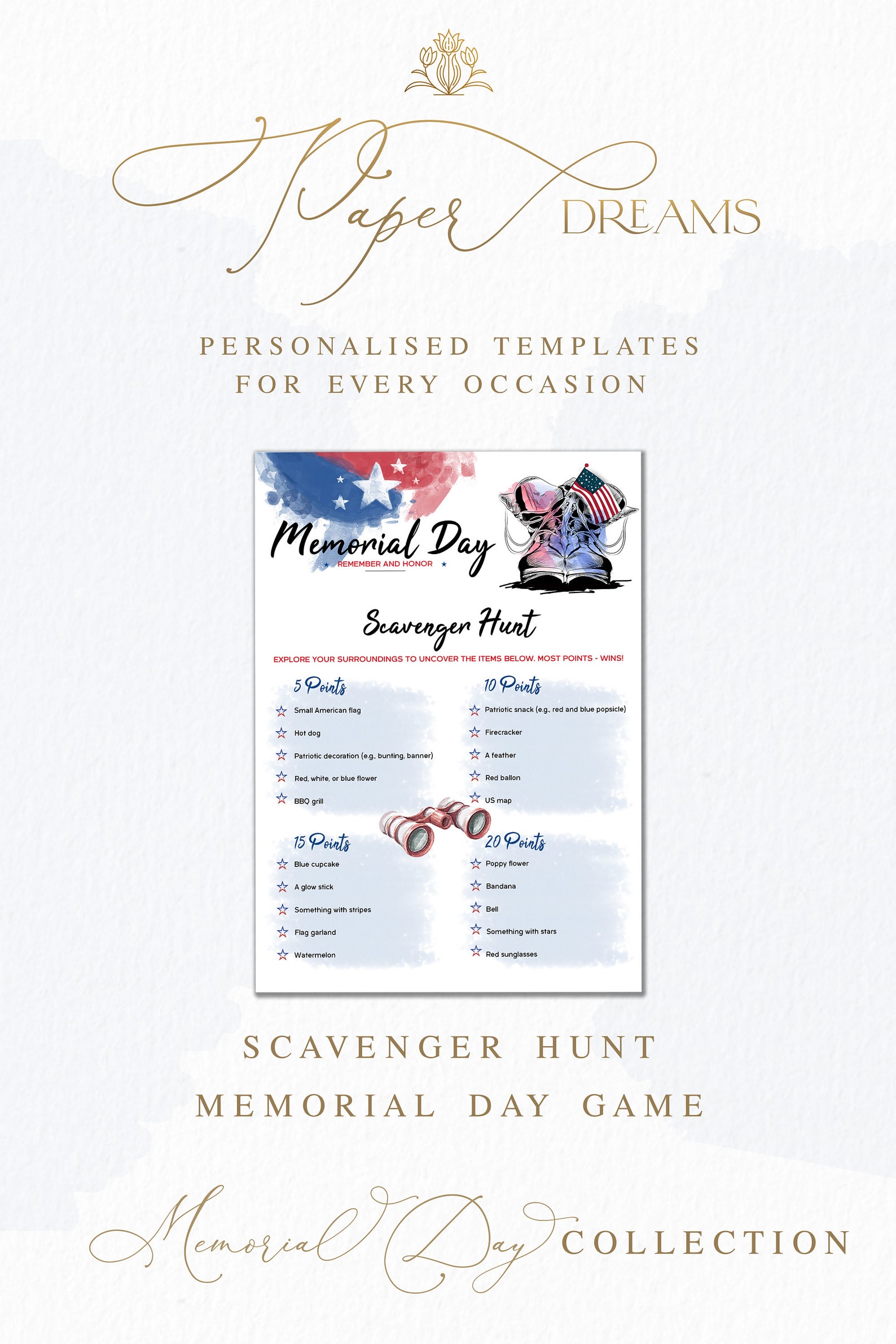 Memorial Day Home Scavenger Hunt,memorial Day Work Place Scavenger Hunt ...