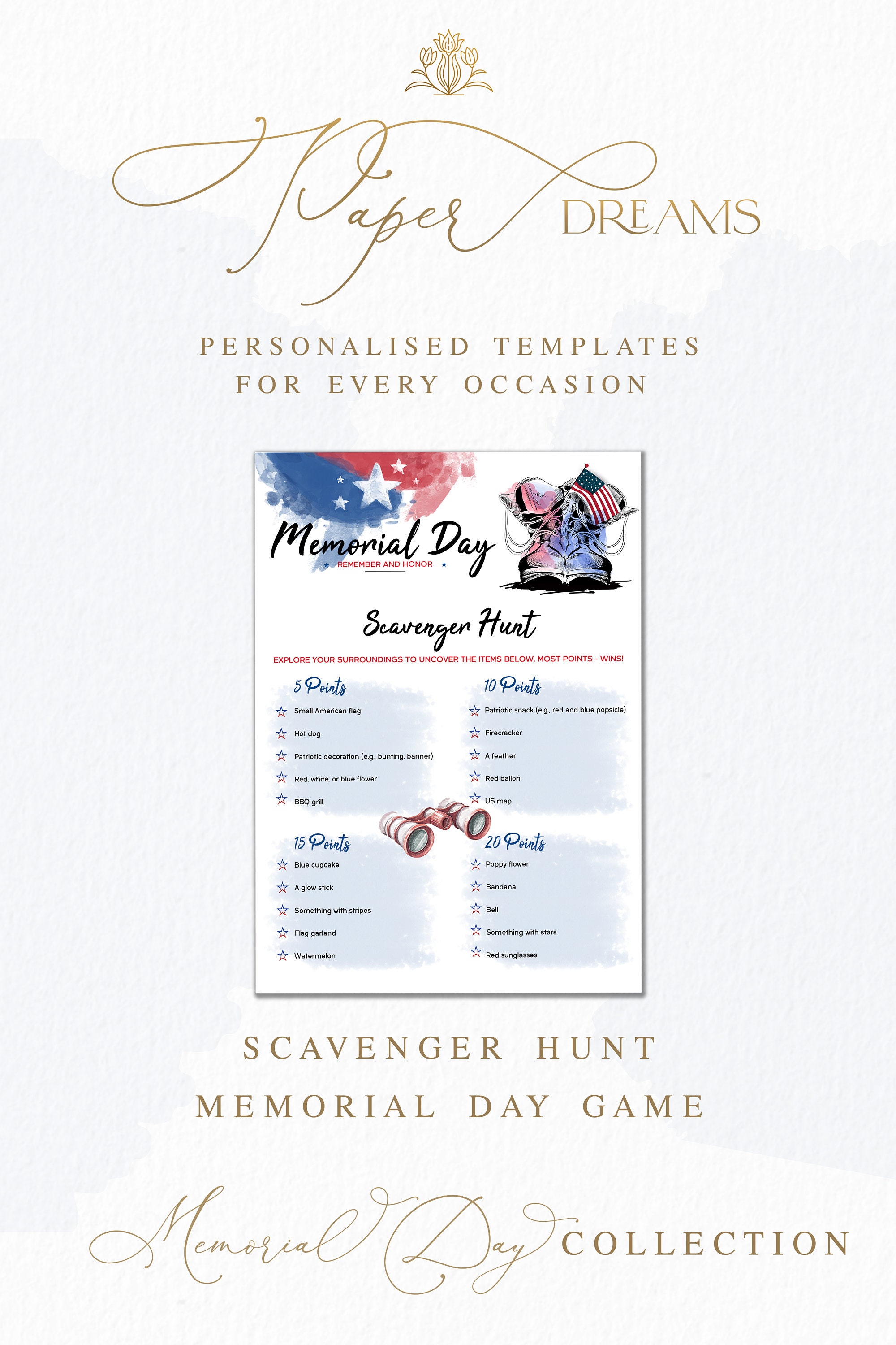 Memorial Day Home Scavenger Hunt,memorial Day Work Place Scavenger Hunt ...