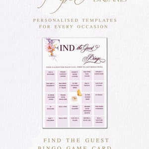 Find the Guest Bingo, Mix and Mingle Bingo, Human Bingo, Get to Know ...