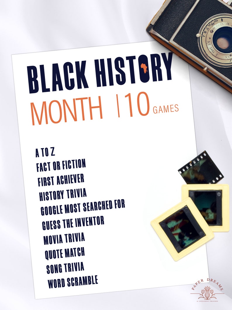 Black History Month Printable Games, I Am Black History Games for Kids ...