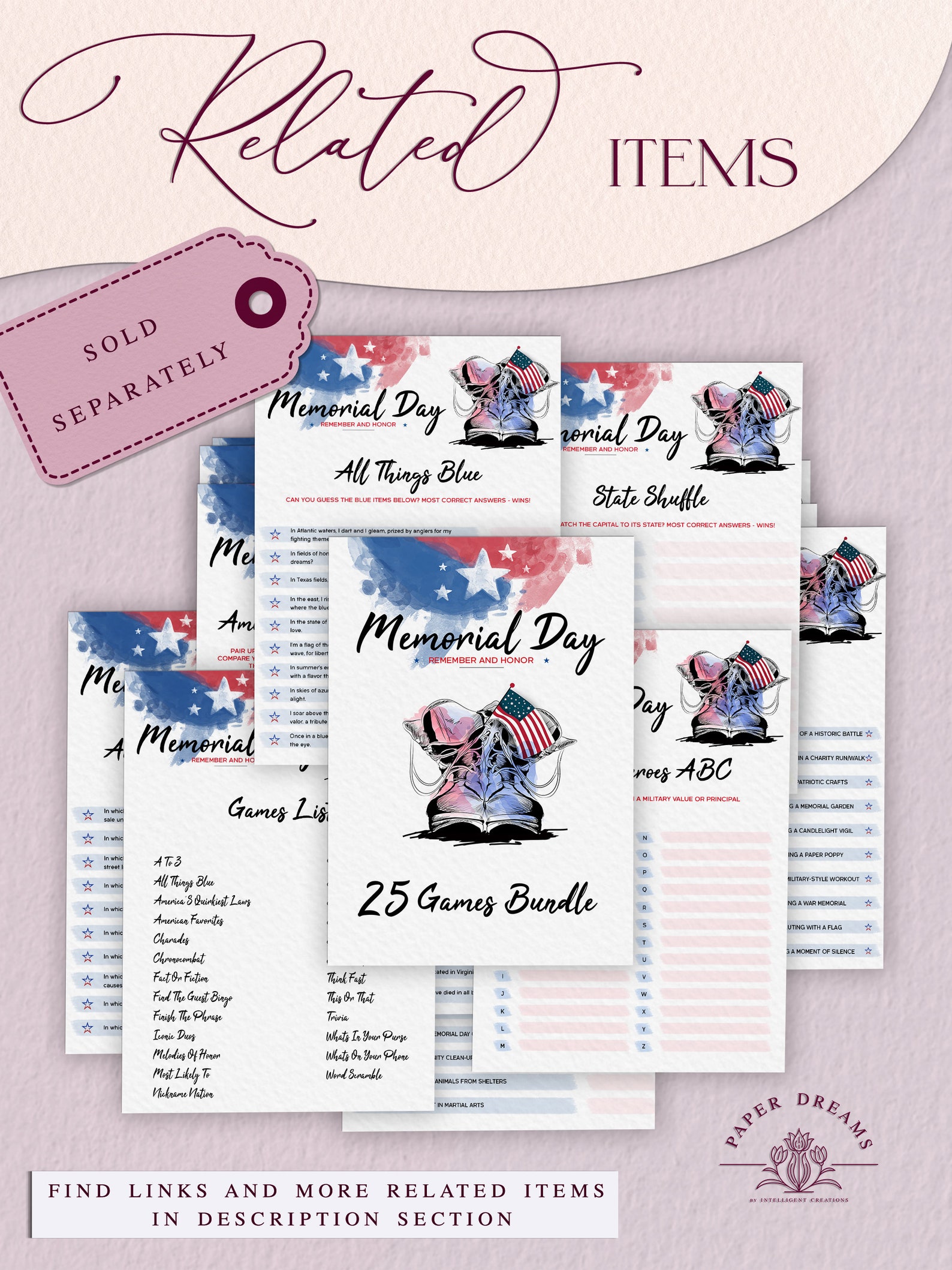 Memorial Day Party Game Printable Find Some One Who, Patriotic Find the ...