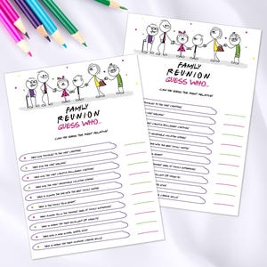Guess Who Virtual Family Reunion Games Printable, Instant Download Get ...
