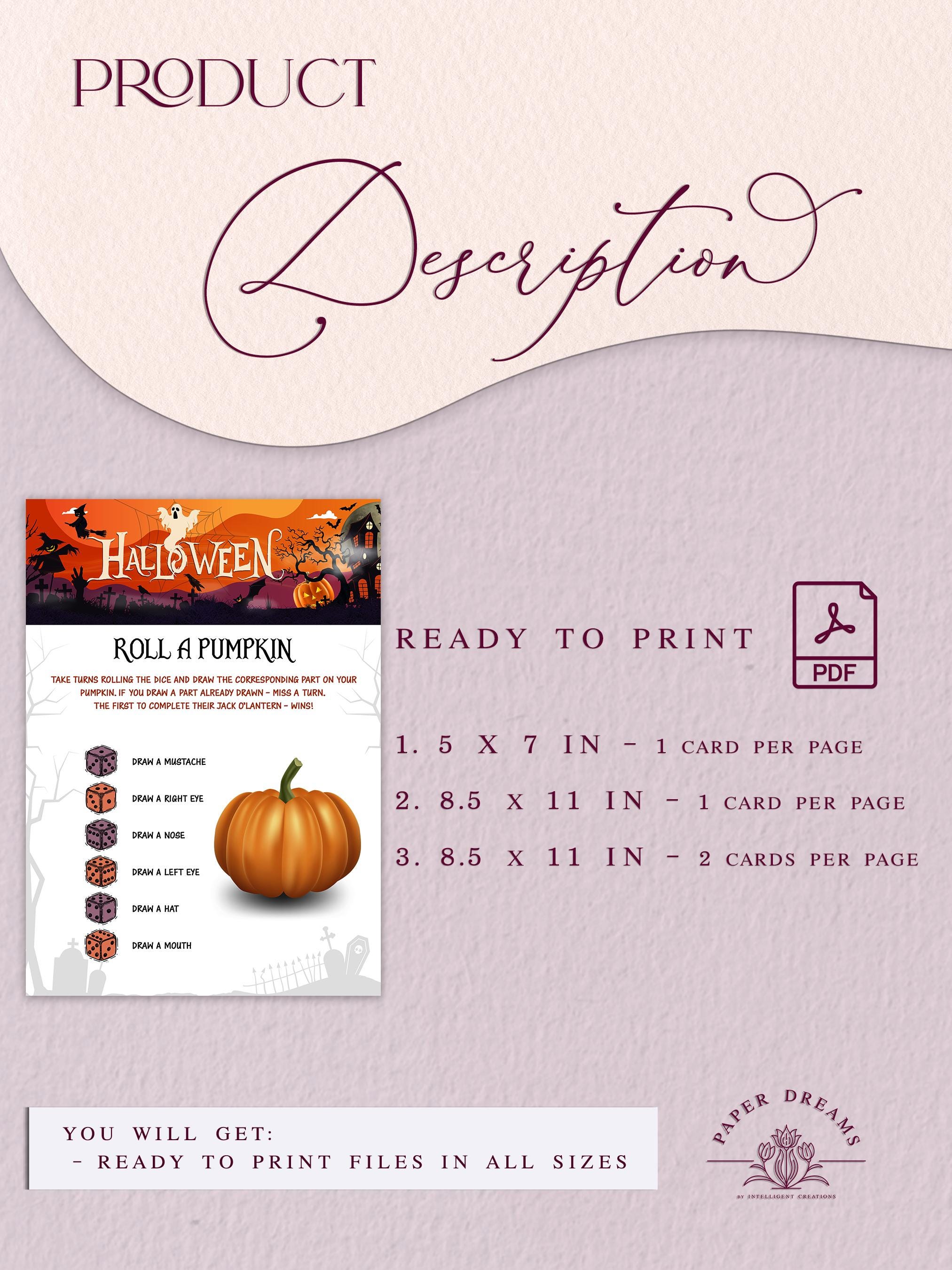 Roll a Pumpkin Game, Halloween Kids Dice Game, Halloween Games for Kids ...