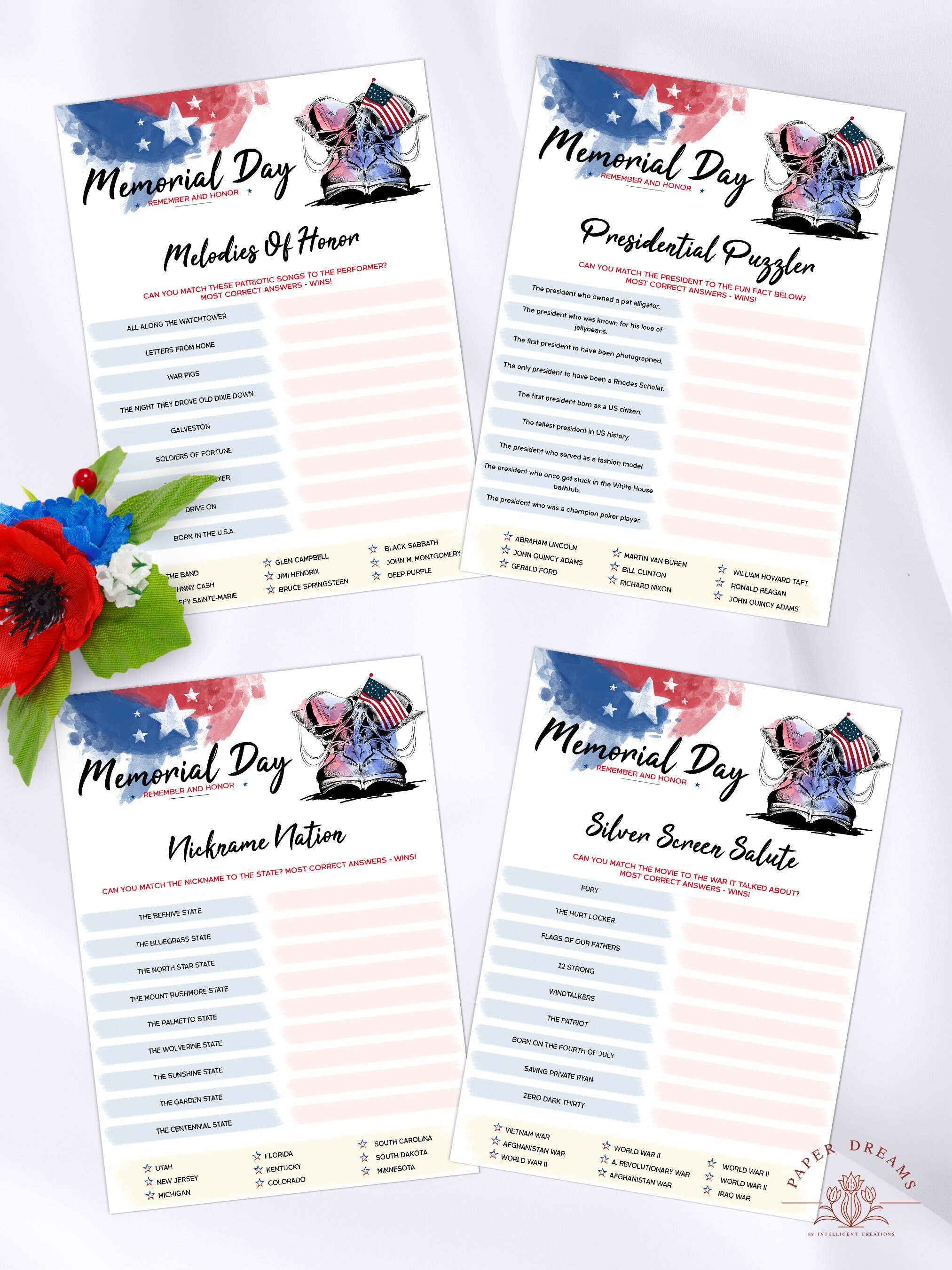 Memorial Day Trivia Game for Adults,memorial Day Trivia Questions ...
