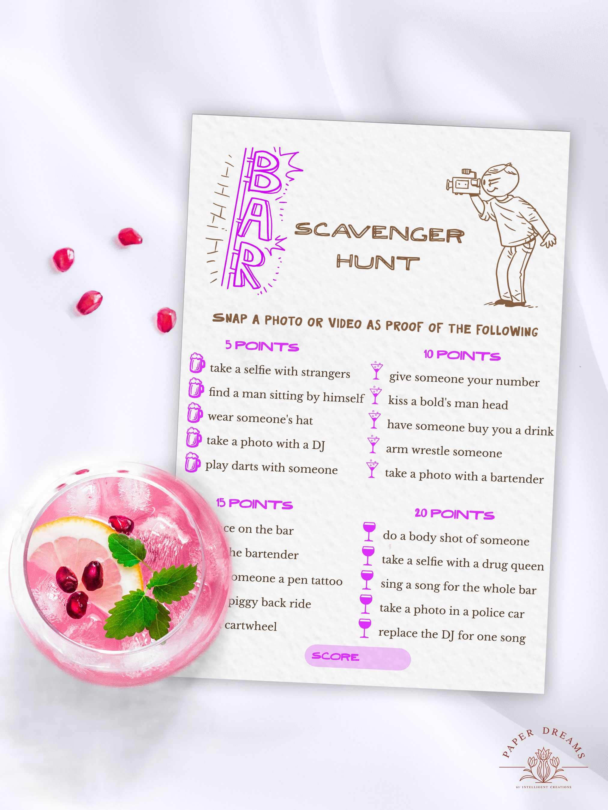 Bar Scavenger Hunt Bar Crawl Scavenger Hunt Bachelorette Cruise