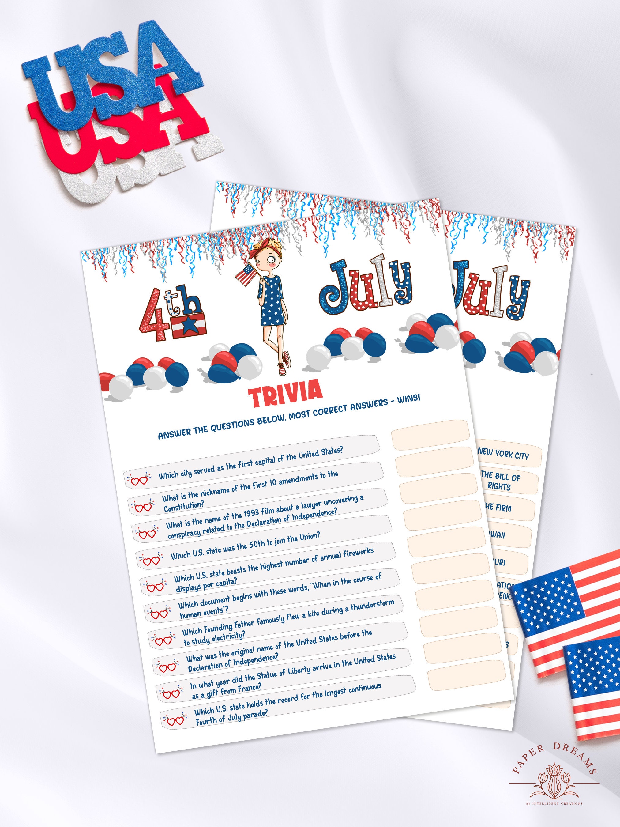 4th of July Trivia Questions, July 4th Trivia Game for Adults and Kids ...