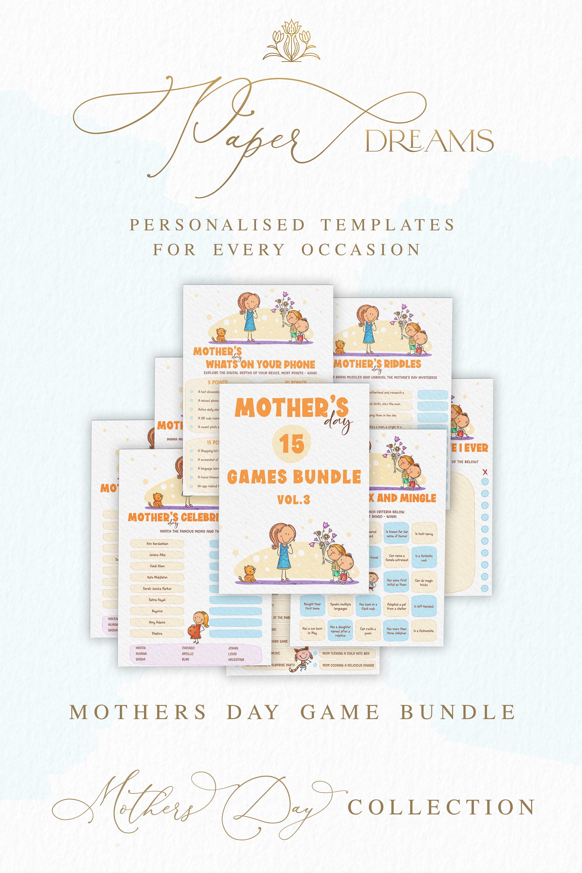 Funny Mothers Day Games Printable Bundle Vol3, Mothers Day Brunch, Dia ...