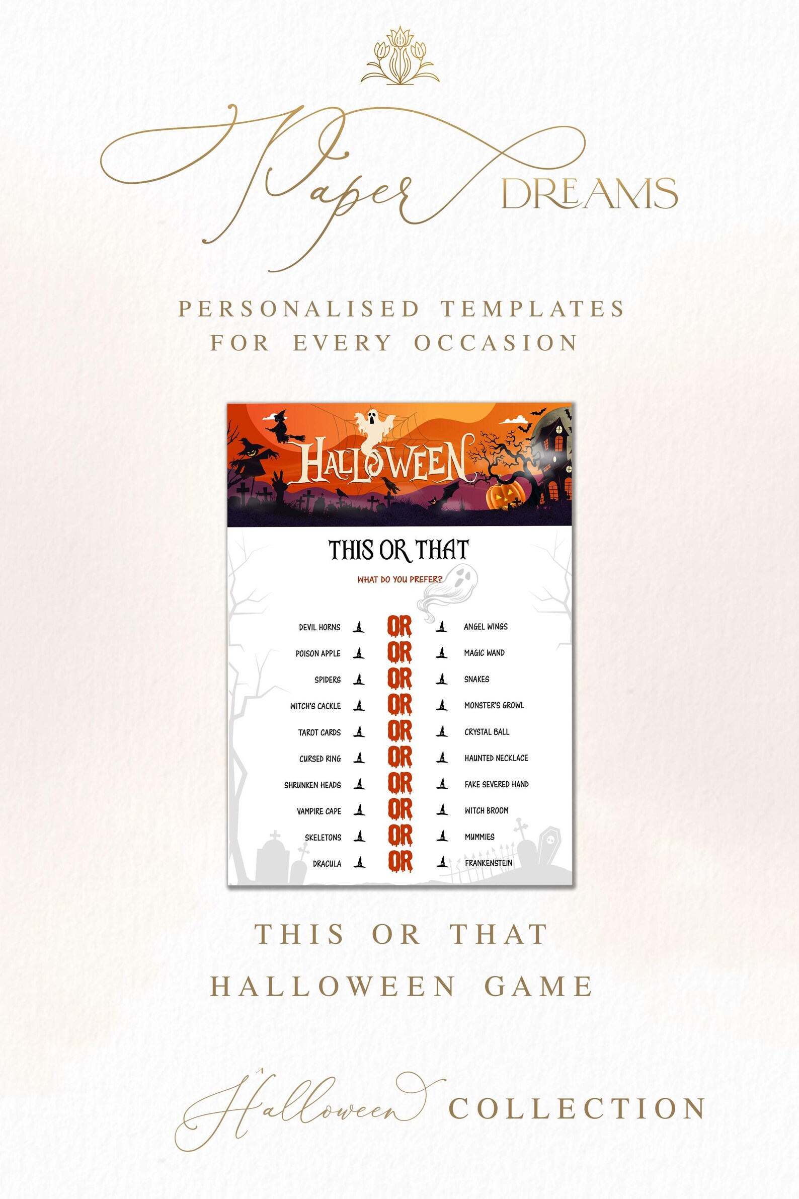 Editable Halloween Would You Rather Game, Spooky Digital Download This ...