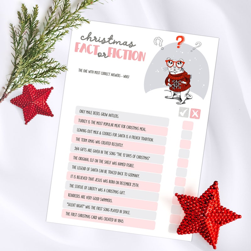 Christmas Fact or Fiction Game - Etsy
