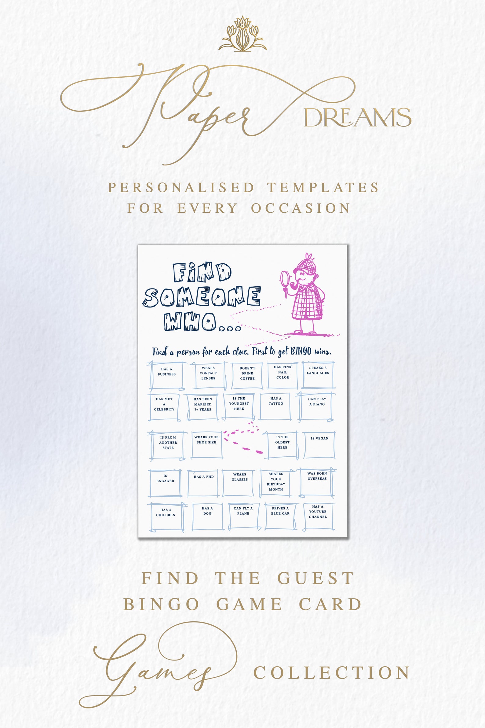 Find the Guest Bingo, Mix and Mingle Bingo, Human Bingo, Get to Know ...