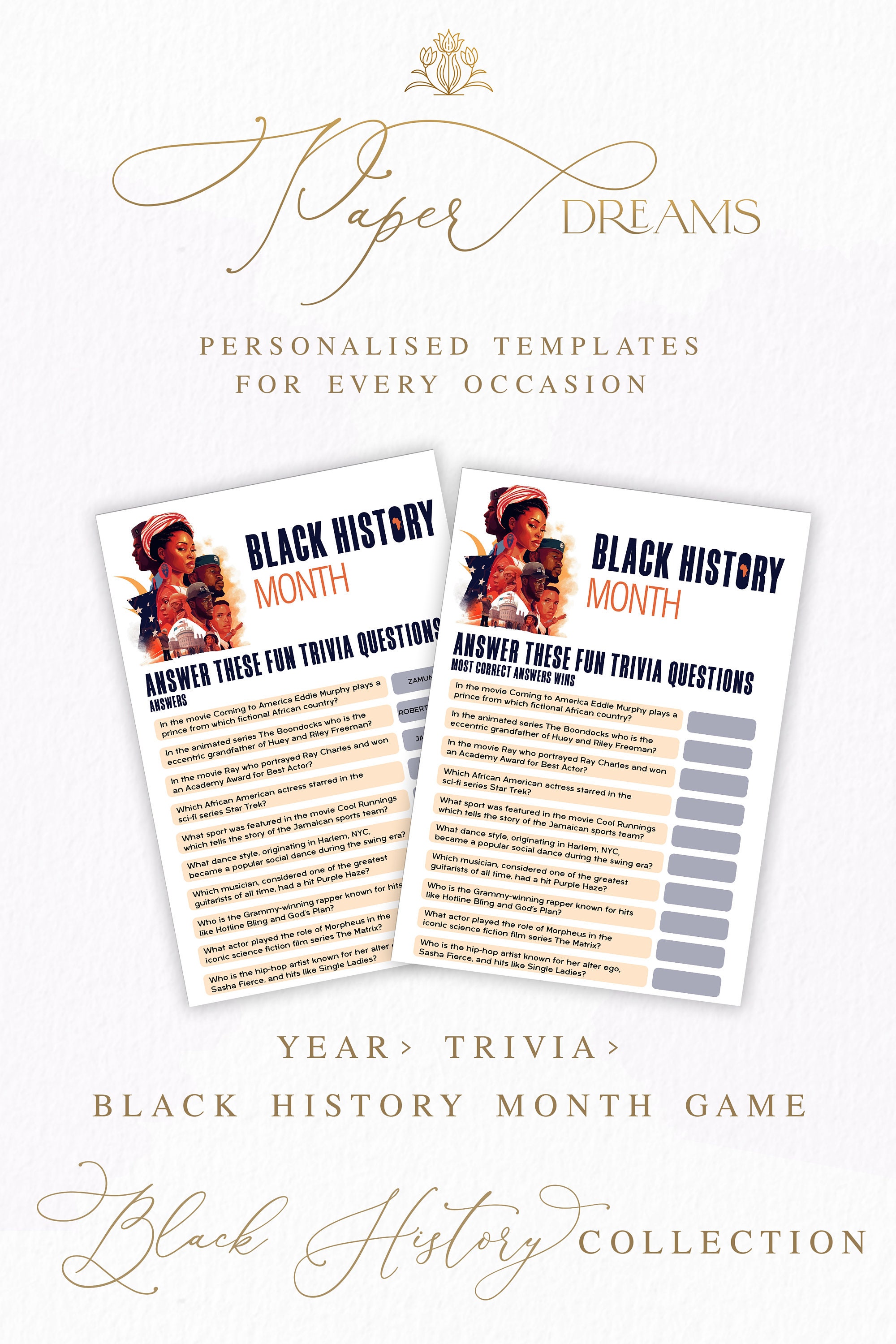 Black History Trivia Game, Black History Month Printable Games, I Am ...