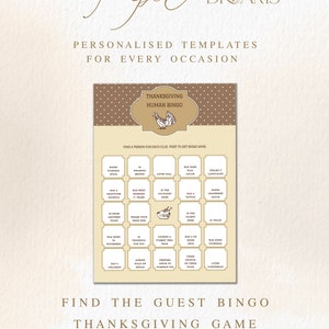 Thanksgiving Find the Guest Bingo Friendsgiving Games Printable, Fall ...