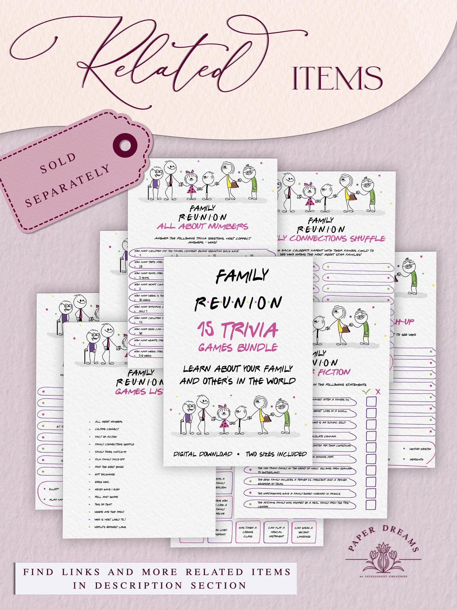 Fun Family Reunion Trivia Questions, Instant Digital Download Virtual ...