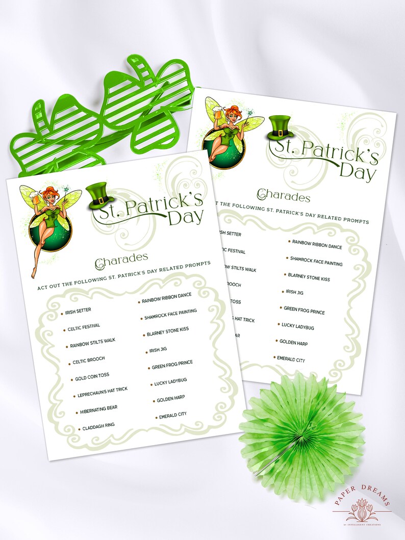 St Pattys Day Charades for Adults, St Patricks Day Holiday Charades ...
