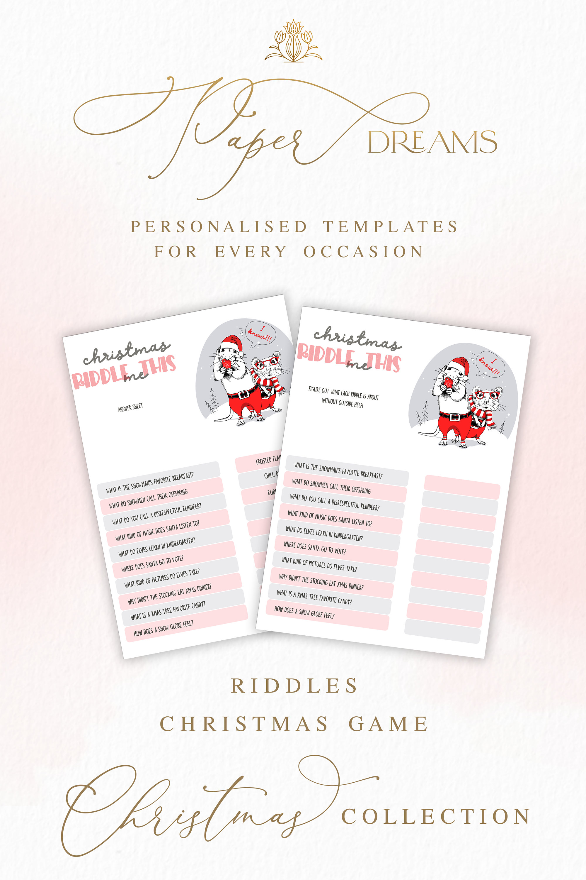 Cristmas Riddles Game With Answers, Christmas Riddle Me This,family ...