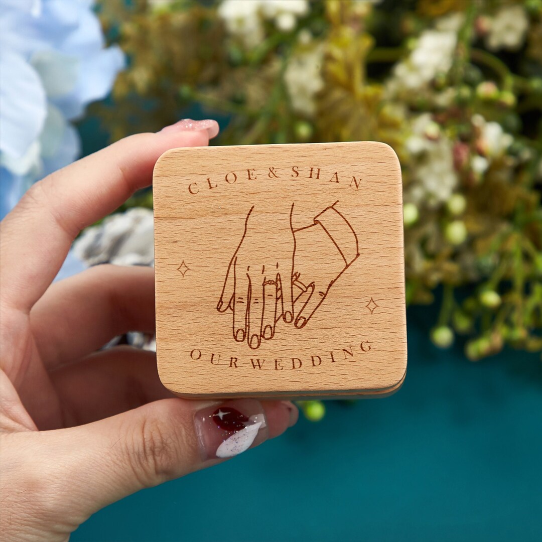 Personalized Engraved Wooden Wedding Ring Box,proposal Engagement Ring ...