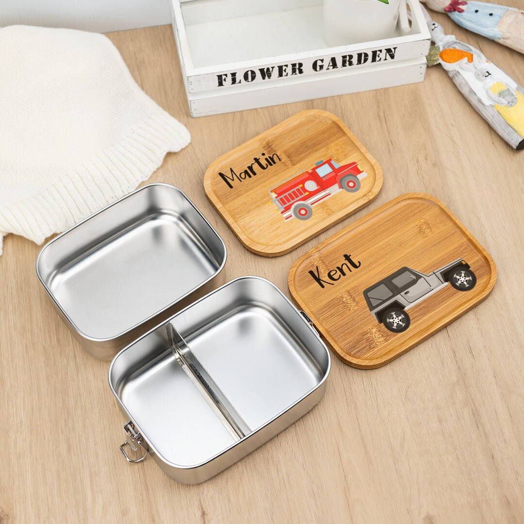Custom Wooden Children Lunch Box, Back-to-school Gift, Kids Birthday ...