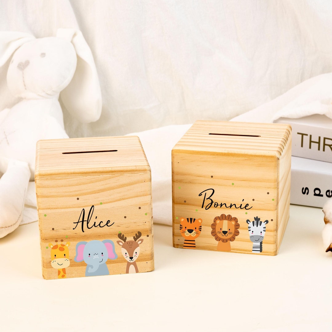 Personalized Children Money Box With Name,wooden Baby Money Box,kids ...