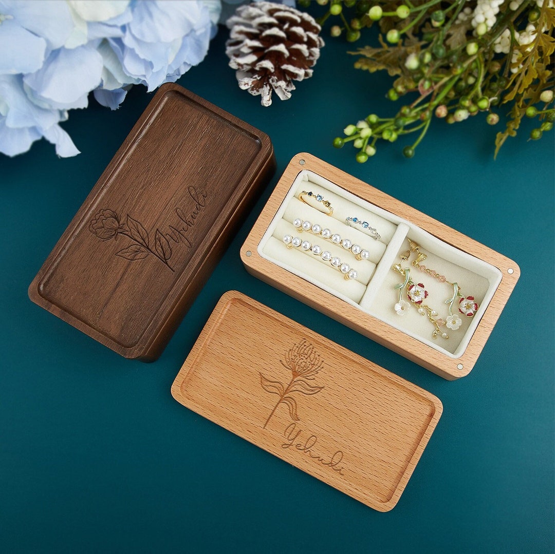 Custom Engraved Jewelry Box, Personalized Jewelry Box, Jewelry Travel ...