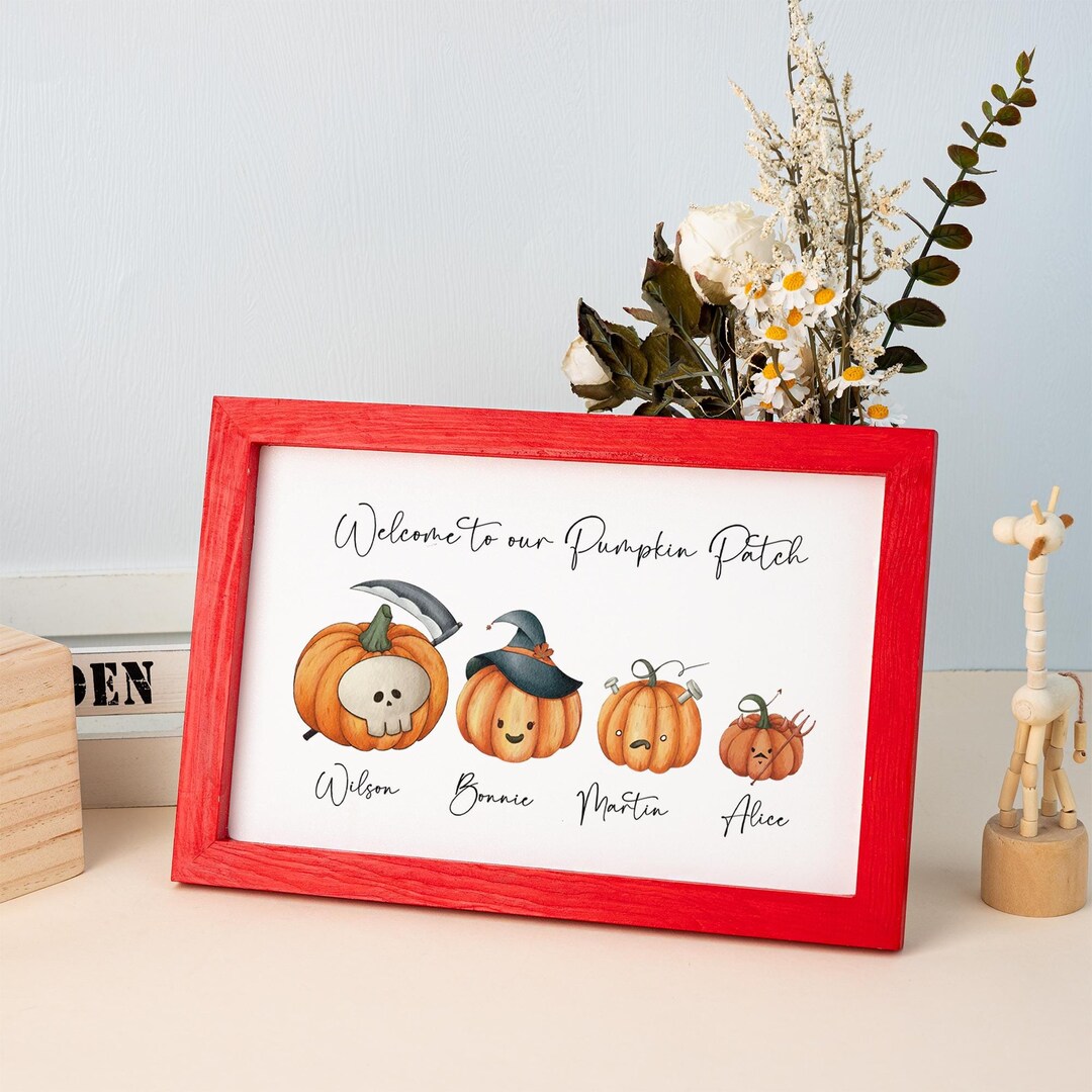 Personalized Family Pumpkin Patch Sign,wooden Family Halloween Sign ...