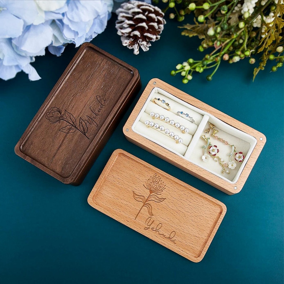 Custom Engraved Jewelry Box, Personalized Jewelry Box, Jewelry Travel ...