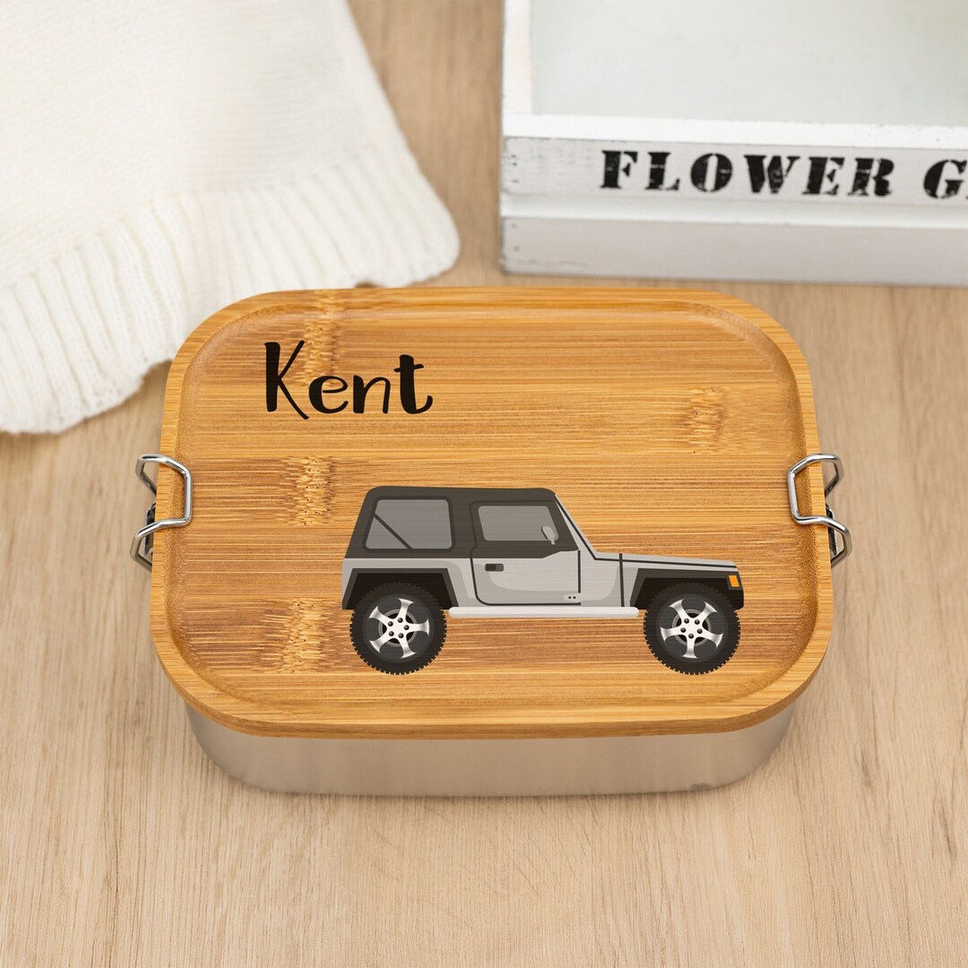 Personalized Wood Lunch Box for Kids, Stainless Steel Lunch Box, Custom ...