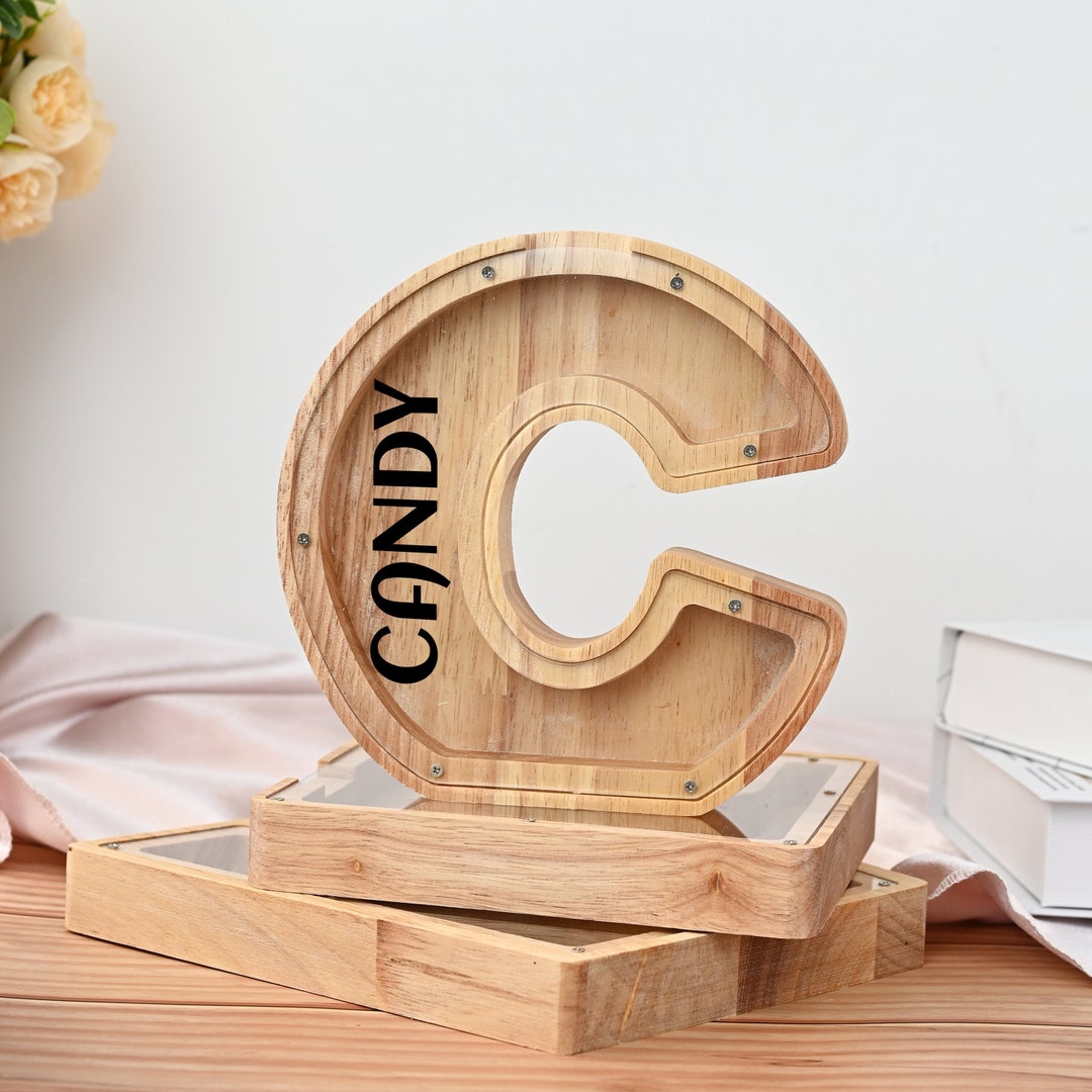 Custom Initial Coin Bank,personalized Letter Piggy Bank,wooden Name ...