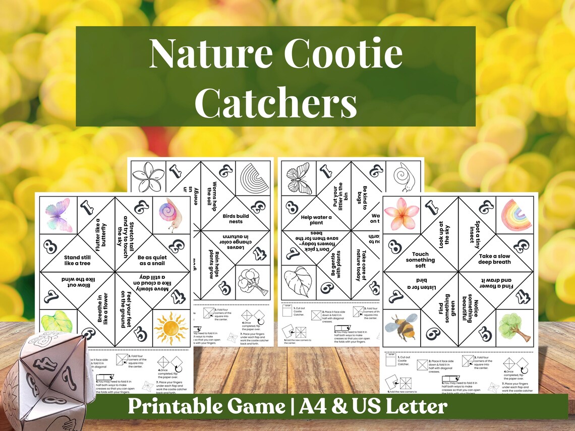 Nature Cootie Catcher Printable for Kids | Fortune Teller Game ...