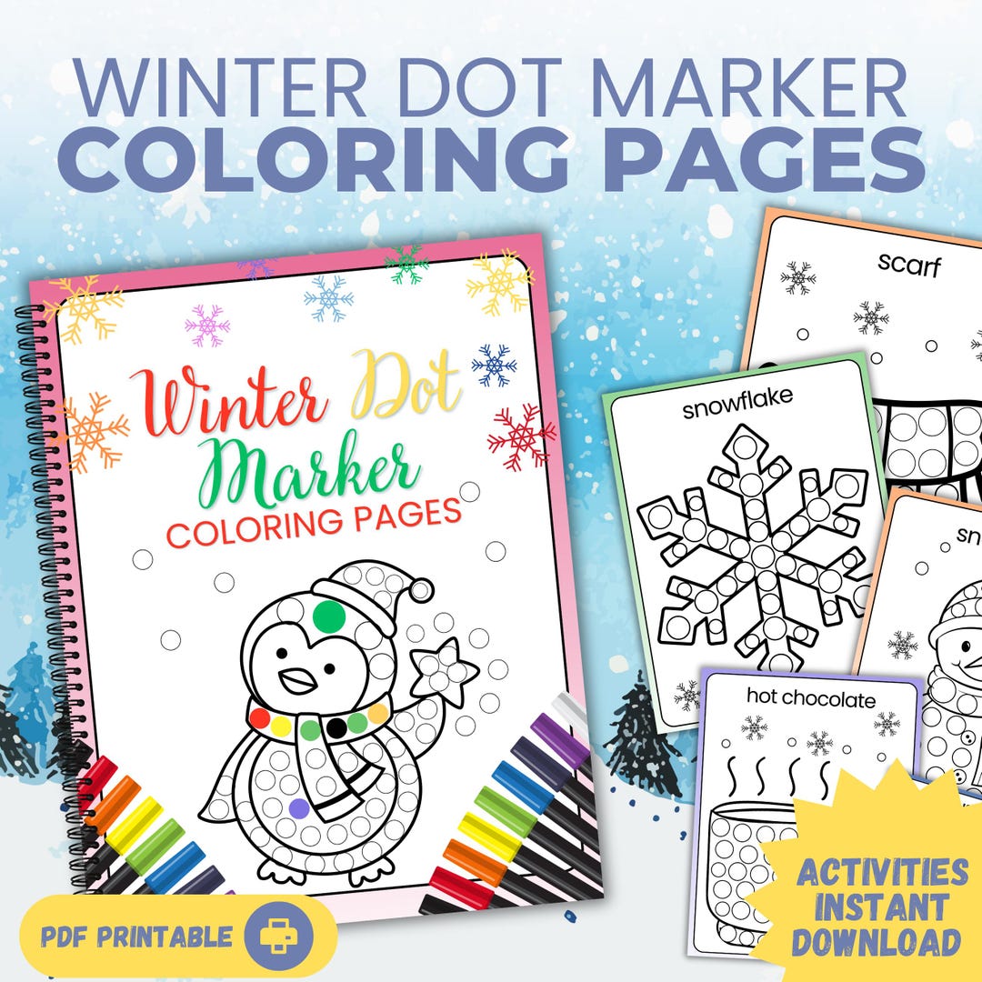Winter Dot Art Activity Bundle for Kids – Educational & Fun Printable ...