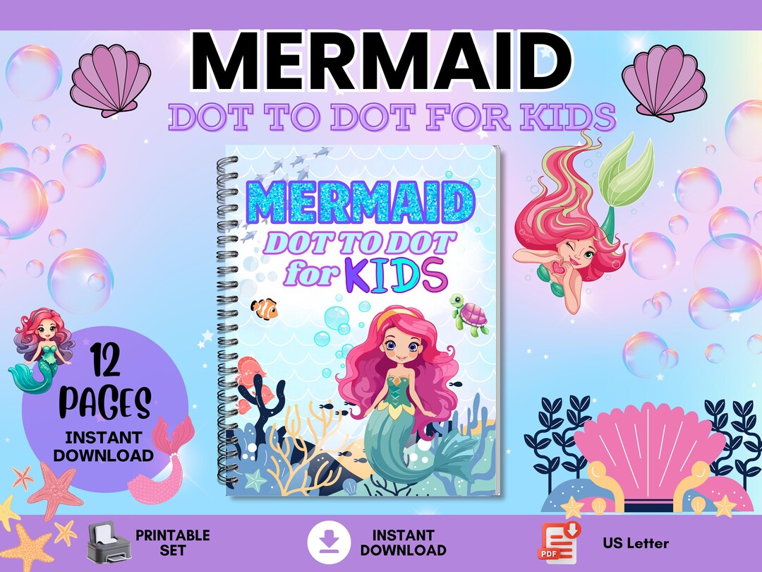 Dot-to-dot Mermaid Activity Book for Kids - Fun Learning Numbers & Pen ...