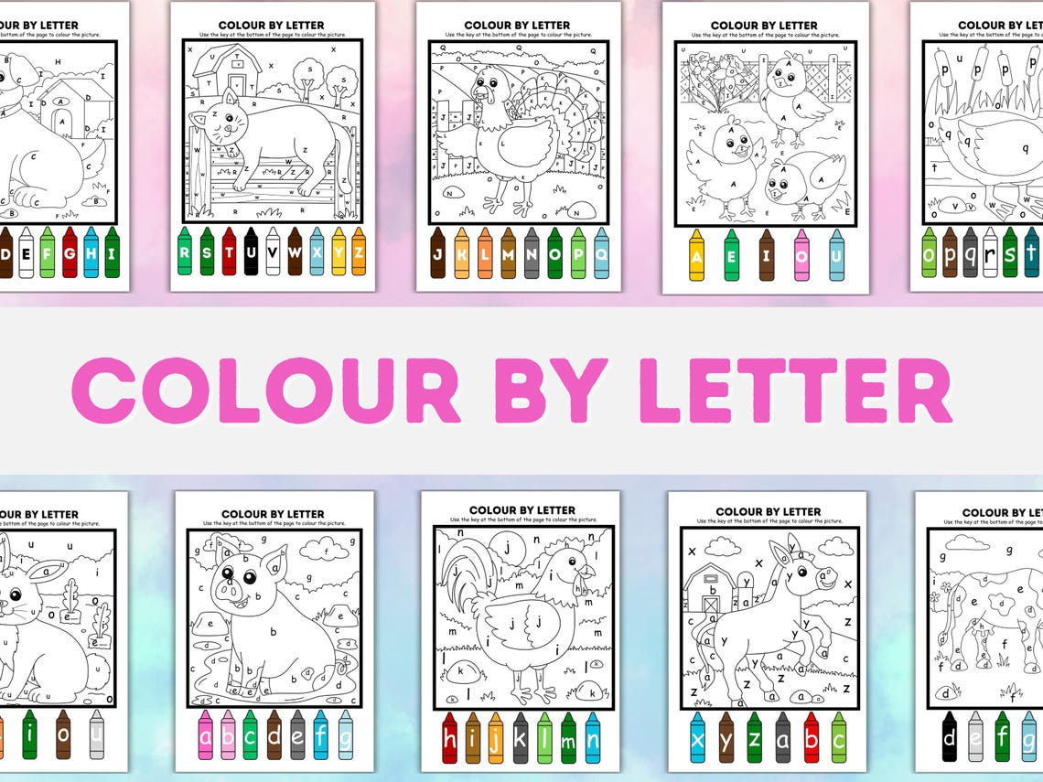 Printable Colouring Activity for Kids - Colour by Letter, Educational ...
