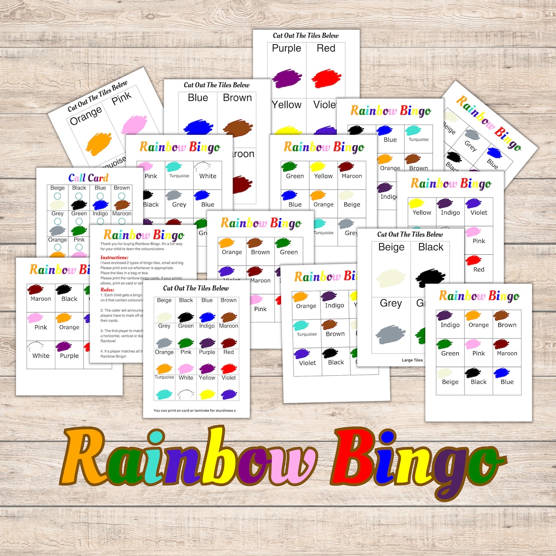 Printable Color Bingo Game for Toddlers, Word Search (PDF) - Etsy