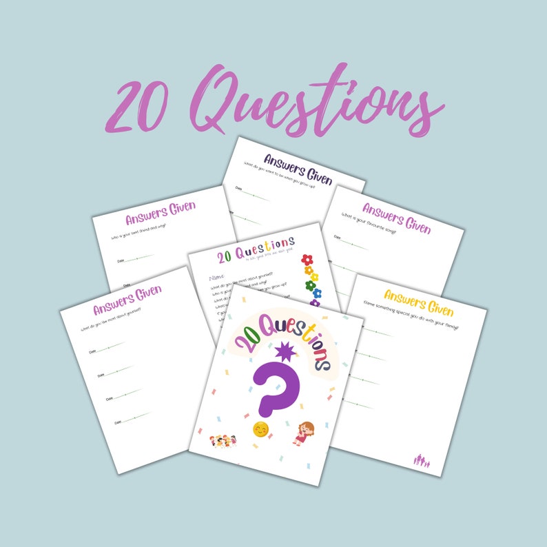 20 Fun Questions to Ask Your Toddler, Gift for Mum, Toddler Activity - Etsy