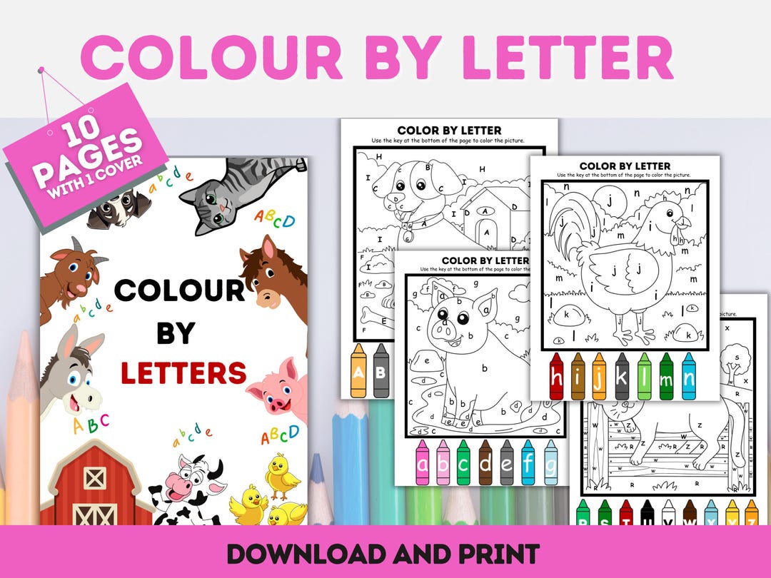 Printable Colouring Activity for Kids - Colour by Letter, Educational ...
