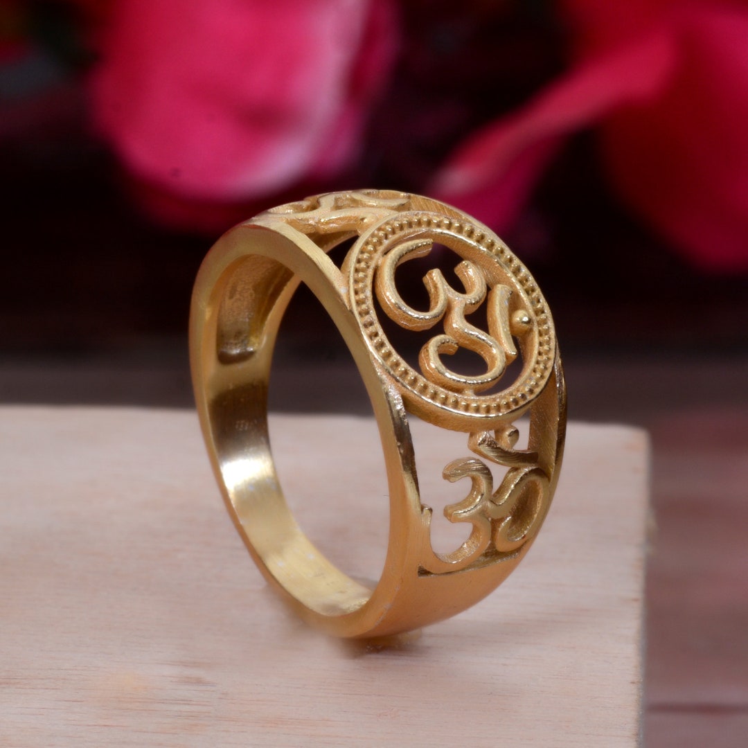 Gold Om Ring Buddhist Ring Gold Vermeil Ring Meditation - Etsy