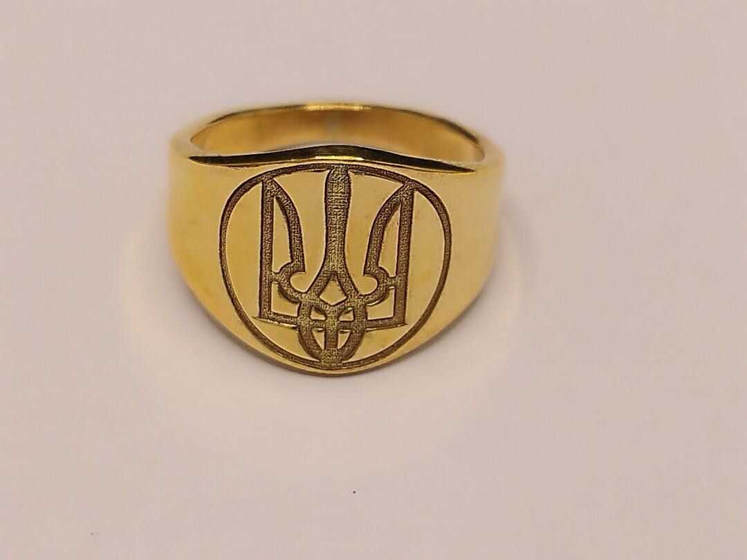 Ukrainian Trident Tryzub Symbol Unisex Ring, Silver Trident Symbol Ring ...