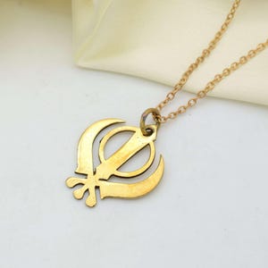 Punjabi Sikh Khanda Necklace, 925 Sterling Silver Necklace, Silver ...