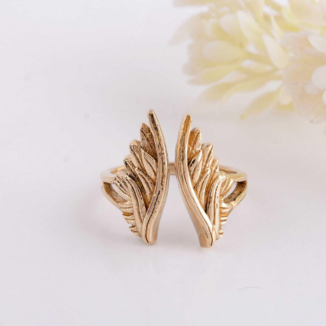 Adjustable Angel Wing Ring, 925 Sterling Silver Wing Ring, Guardian ...