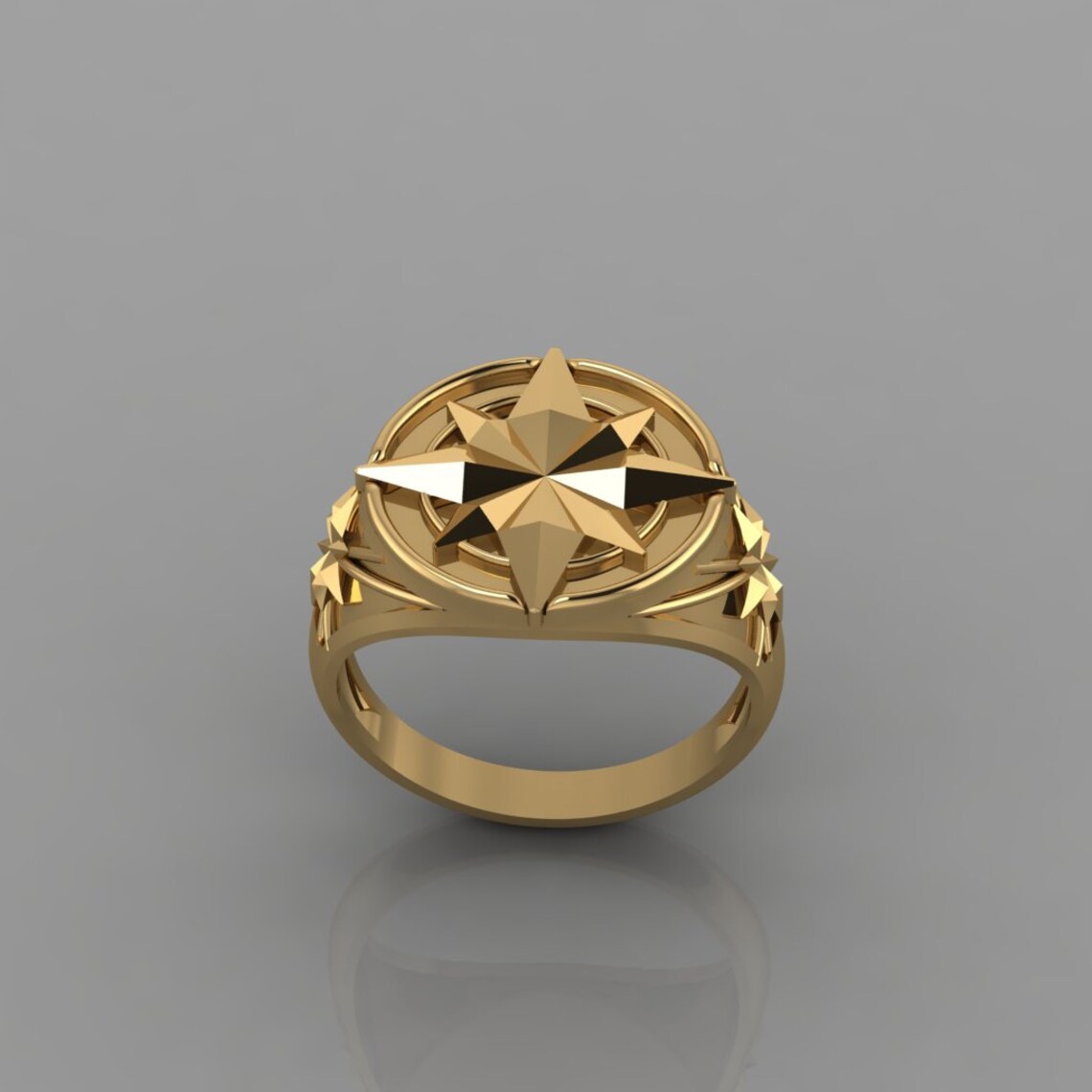 Compass Signet Ring, Wind Rose Ring, Sterling Silver 925, Traveler Ring ...
