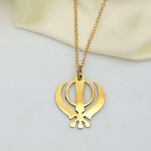 Punjabi Sikh Khanda Necklace, 925 Sterling Silver Necklace, Silver ...