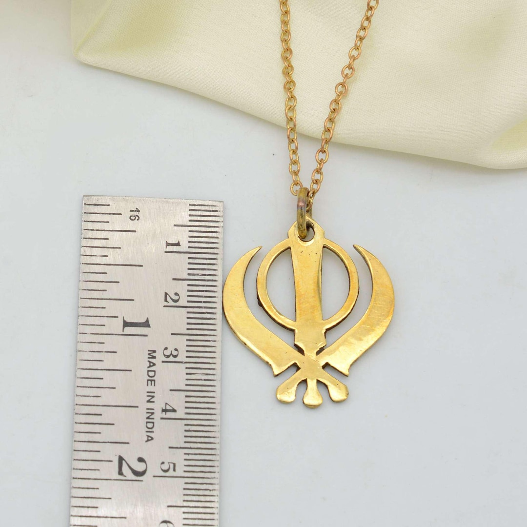 Punjabi Sikh Khanda Necklace, 925 Sterling Silver Necklace, Silver Jewelry, Sikh Khanda Jewelry ...