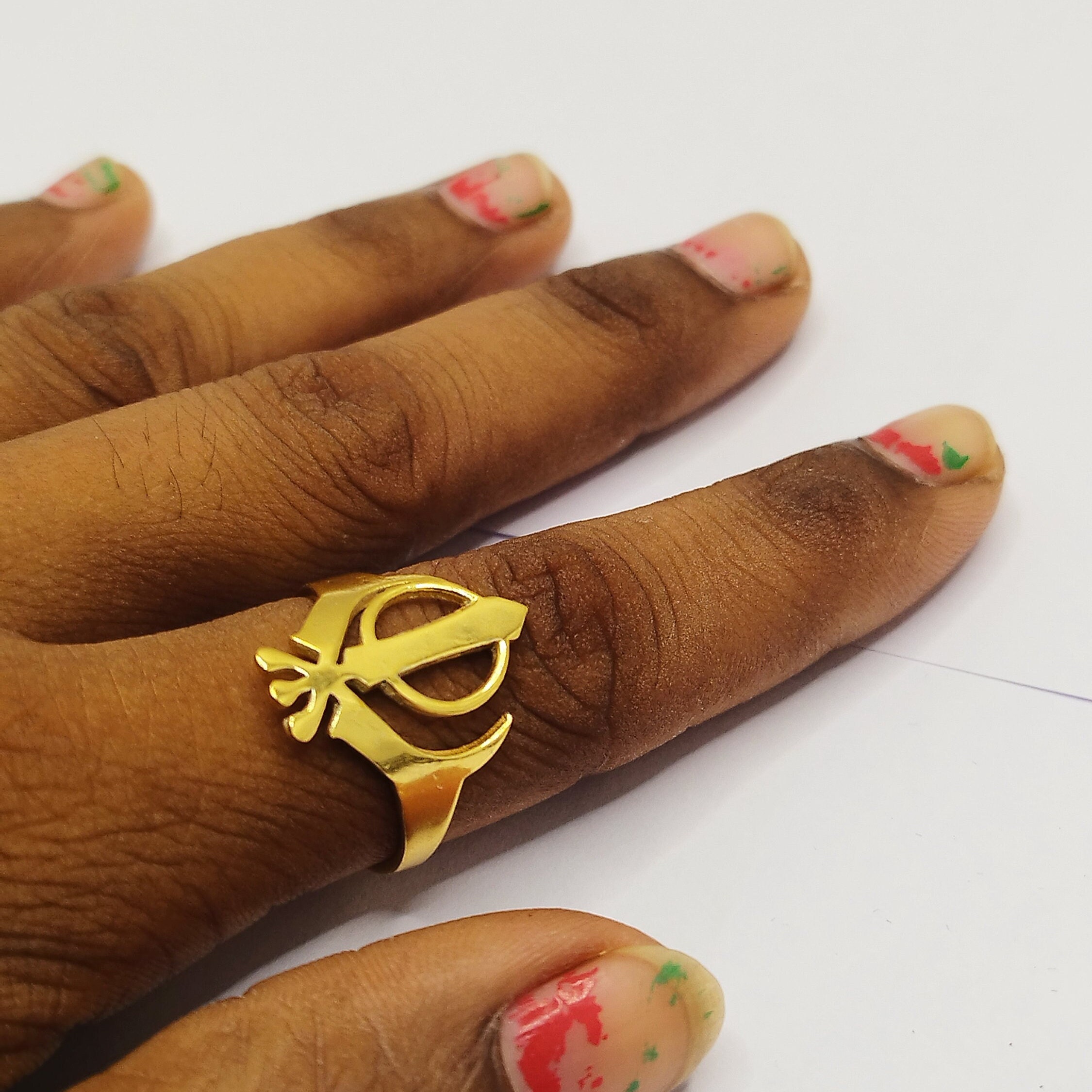 Handmade Sikh Khanda Khalsa Signet Men's Sterling Silver Ring, Gift for Him, Khanda Ring ...