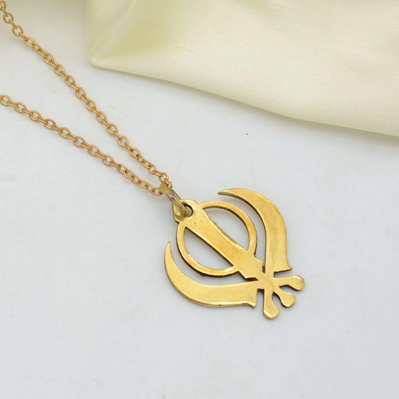 Punjabi Sikh Khanda Necklace, 925 Sterling Silver Necklace, Silver ...