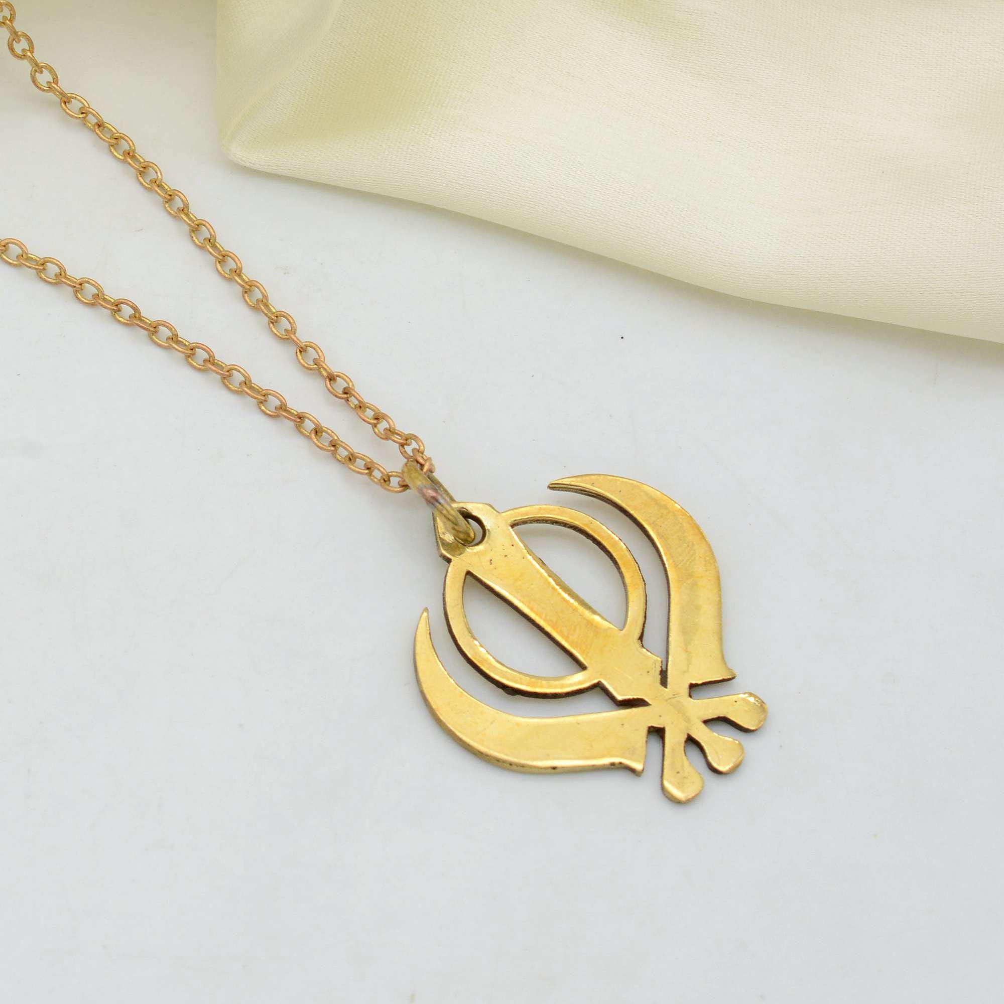 Punjabi Sikh Khanda Necklace, 925 Sterling Silver Necklace, Silver ...