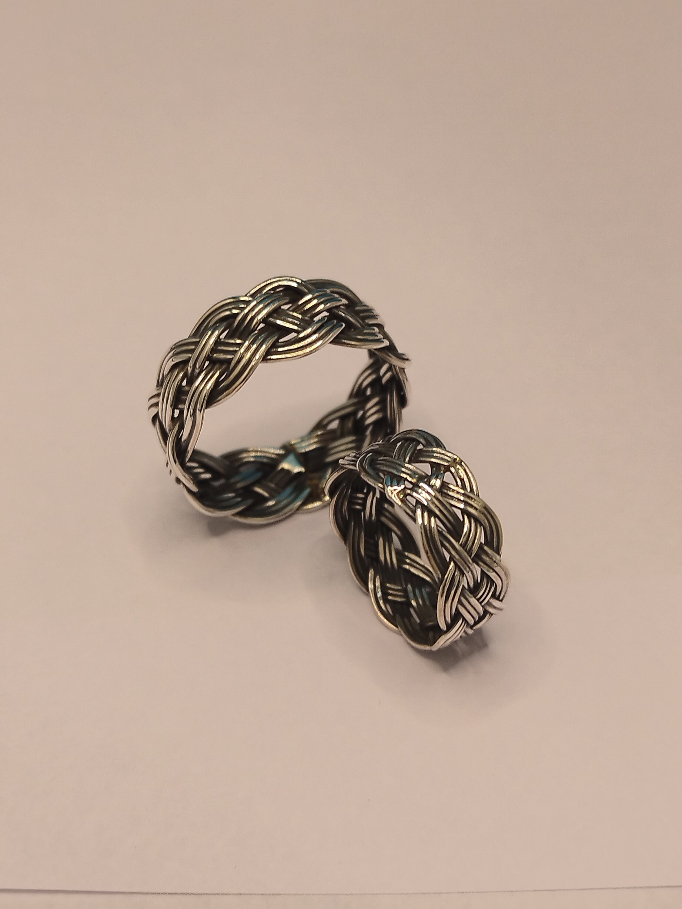 925 Sterling Silver Braided Ring Hand Woven Man Braided Ring - Etsy