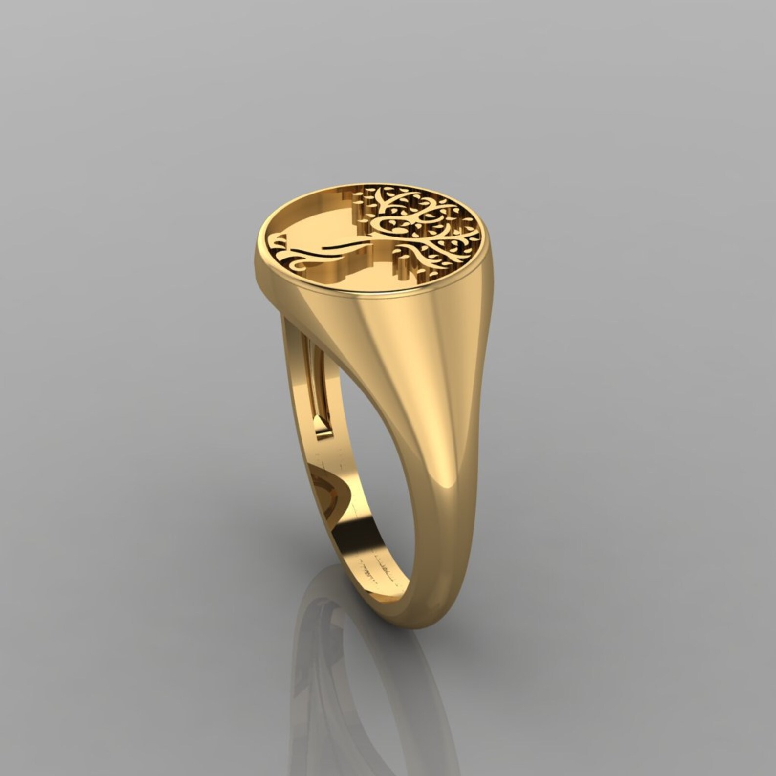 Tree of Life Signet Ring, Family Tree Ring, Handcrafted Men's Statement ...
