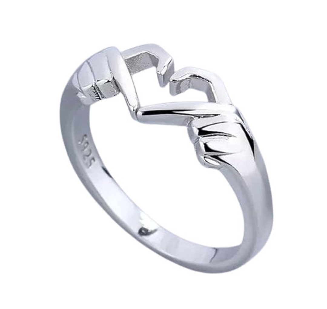 Love Heart Ring, Heart Hand Rings, Fun Hug Ring, Romantic Charming Ring ...