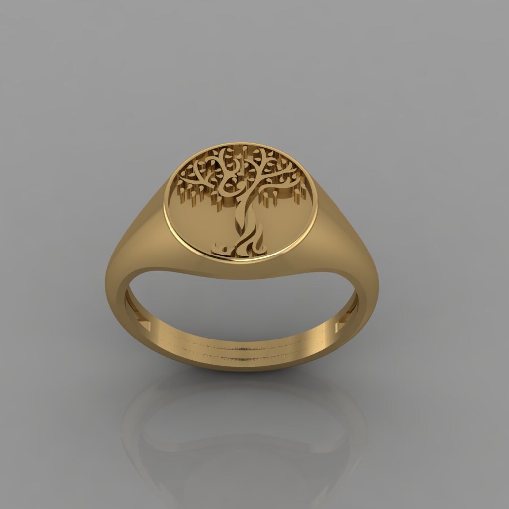 Tree of Life Signet Ring, Family Tree Ring, Handcrafted Men's Statement ...