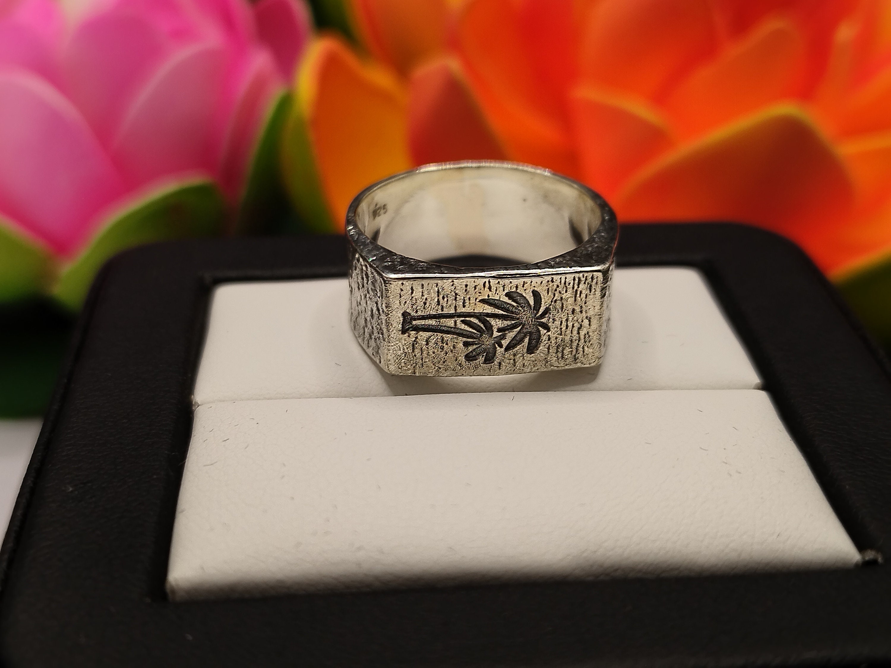 Palm Tree Brass Ring, Handmade Ring, Vintage Rings, Signet Ring ,boho ...