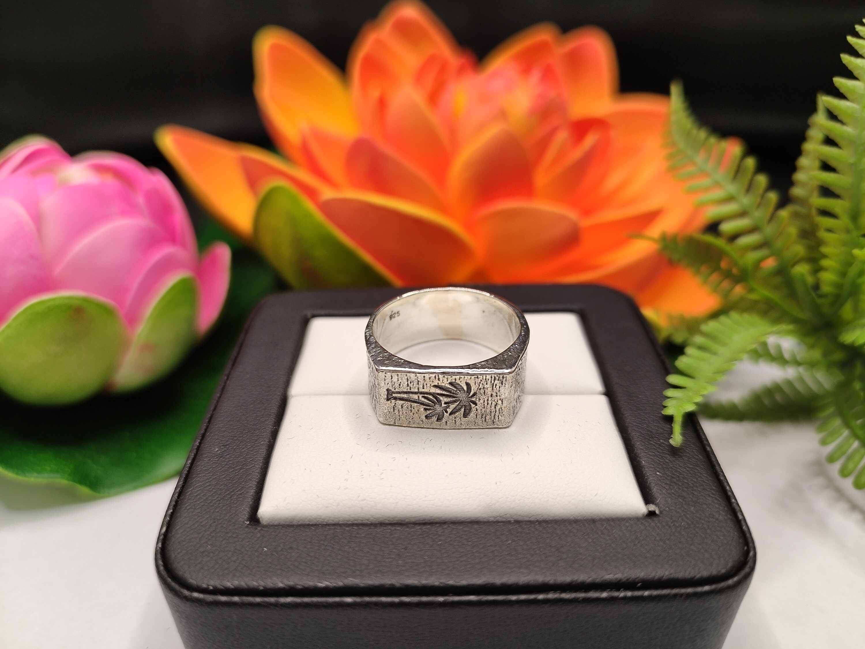 Palm Tree Brass Ring, Handmade Ring, Vintage Rings, Signet Ring ,boho ...